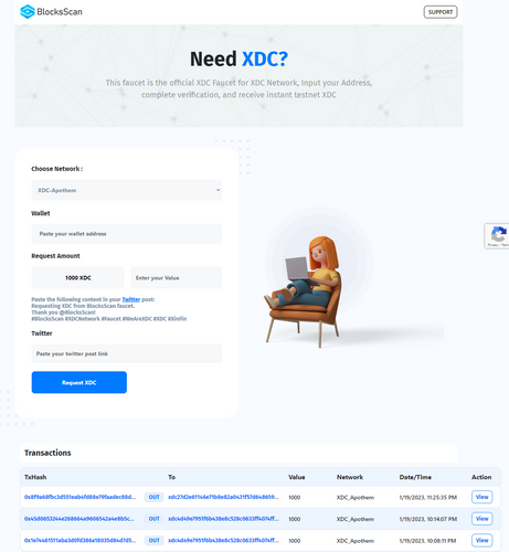 BlocksScan Faucet - An Enhanced Faucet service for the XDC Network. - Developers Forum for ...