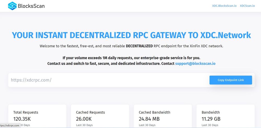 XDCRPC - Decentralized RPC Service for XDC Network, Welcome You to Run Nodes and Get Rewarded ...
