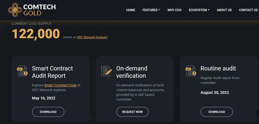 ComTech Gold CGO provide Reserve Transparency of Gold. (Non-Tech) - Developers Forum for XinFin ...